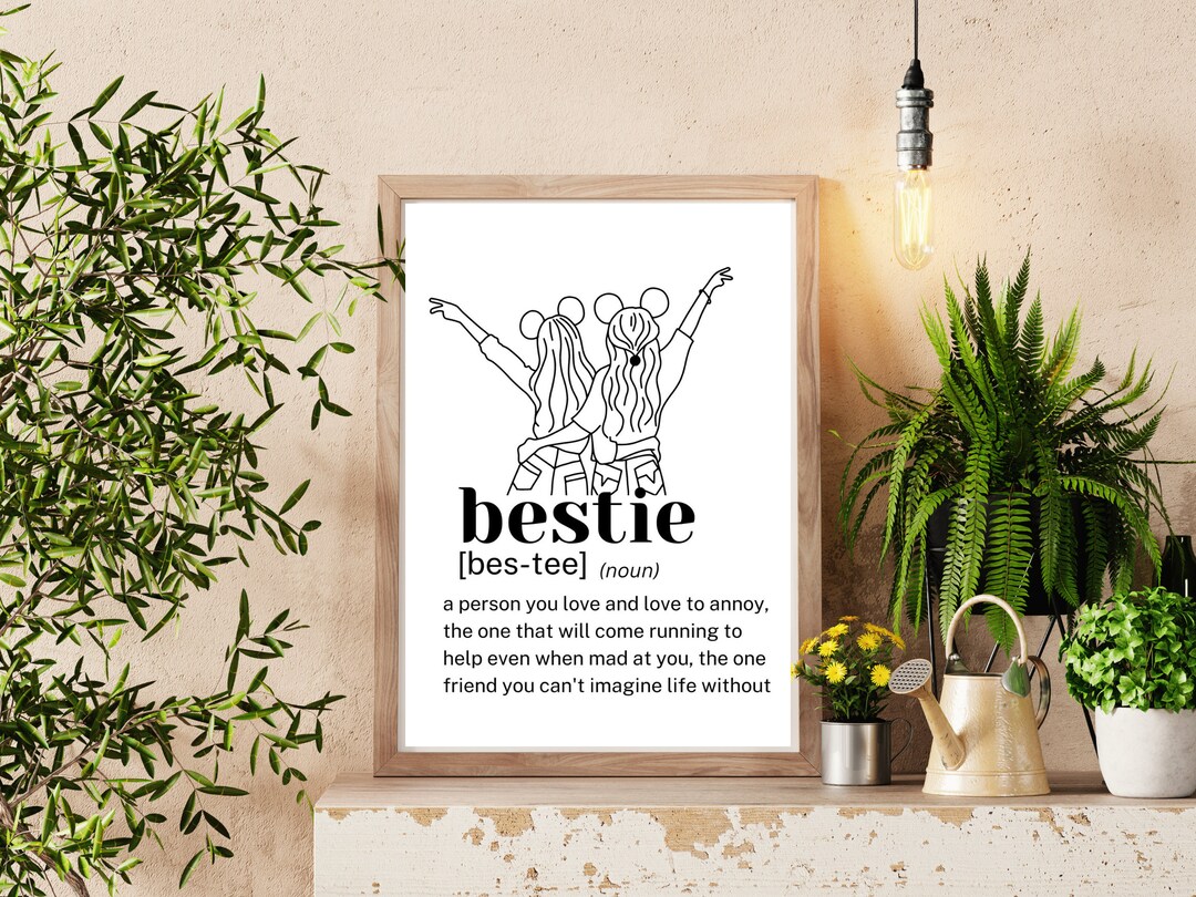 Bestie Phrase Wall Art, Bestie Wall Art, Gift for Bestie, Gift for Bff ...