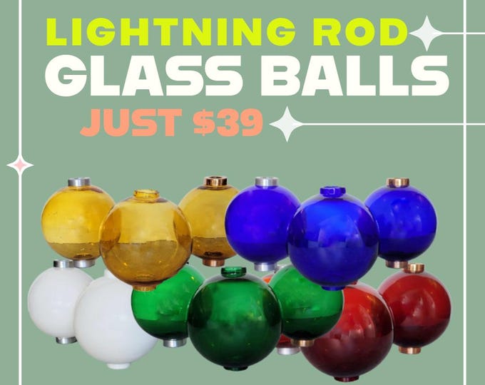 Antique 1890's Brass Barn Lightning Rod Weather Vane Glass Ball ...