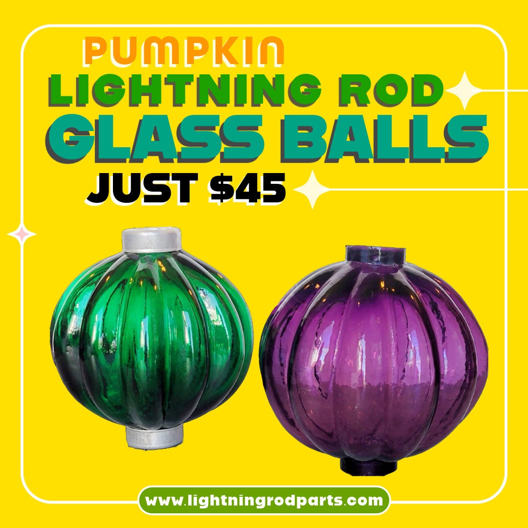 Handblown Pumpkin Glass Lightning Rod Balls - Etsy