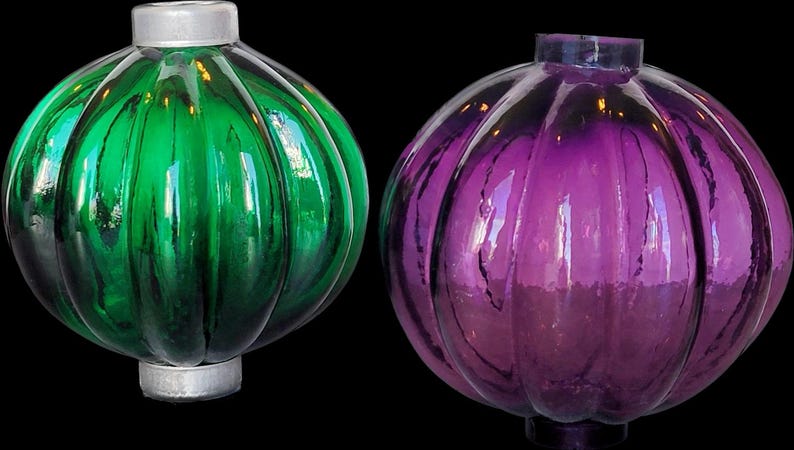 Handblown Pumpkin Glass Lightning Rod Balls - Etsy