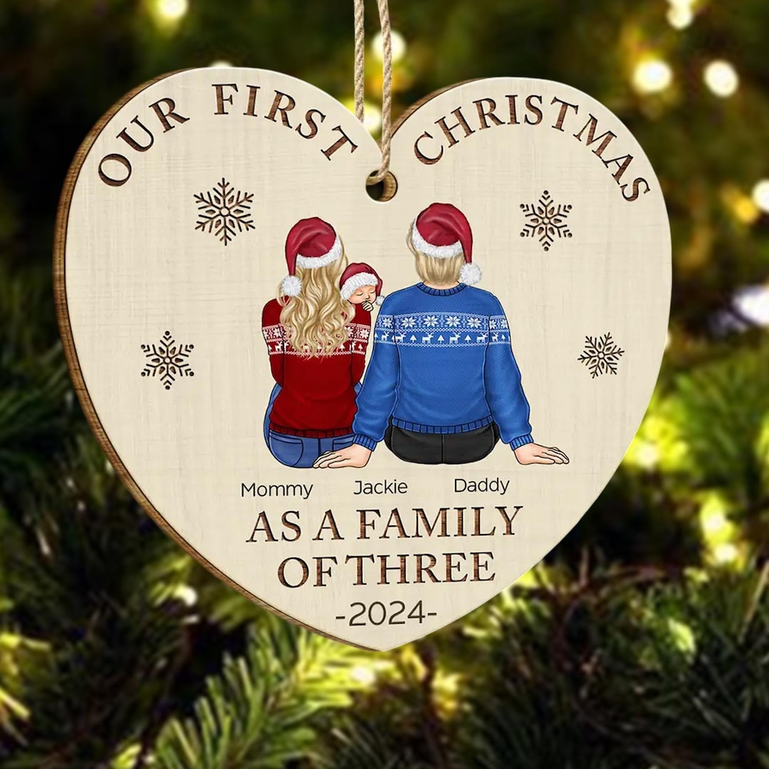 Our First Family Christmas Bauble, Baby's 1st Xmas Tree Decoration ...