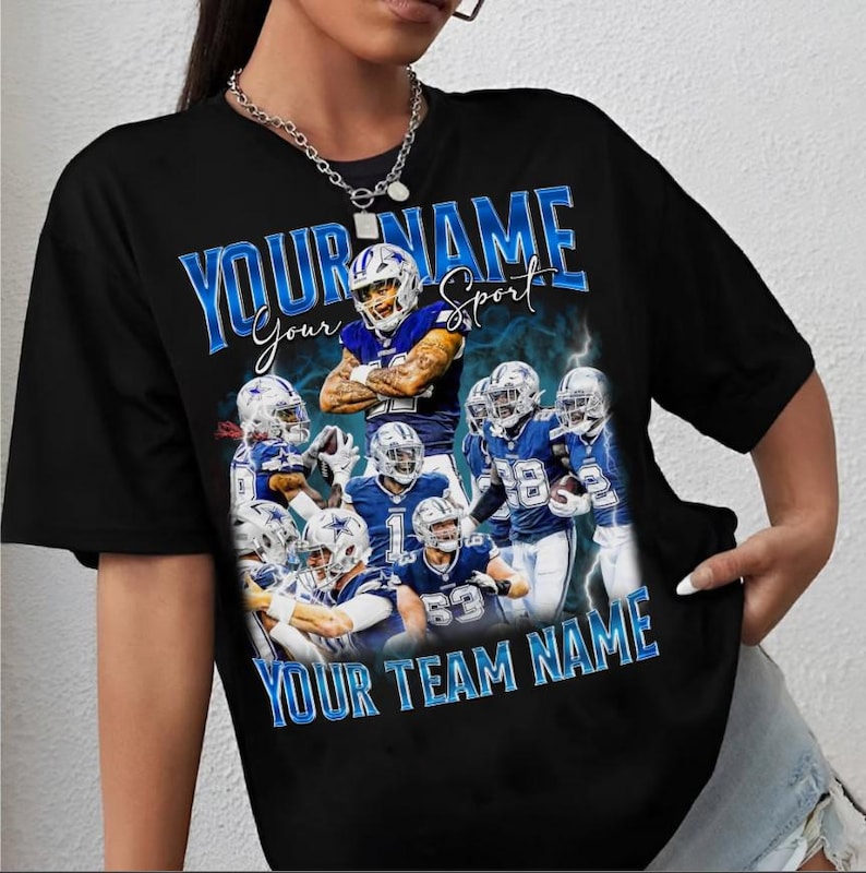 Personalised Football T-shirt, Custom Player Tee, Bootleg Football ...