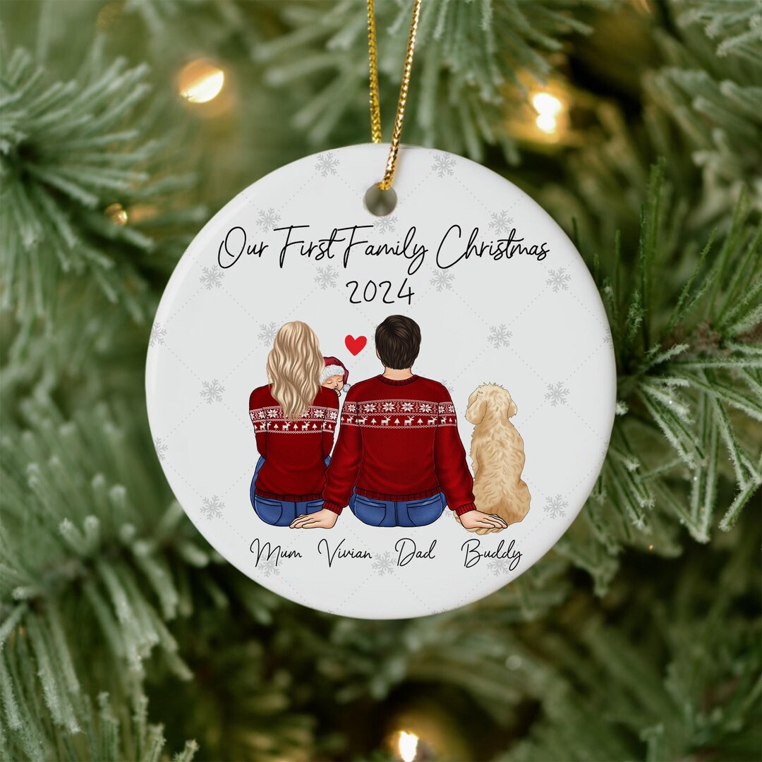 Our First Family Christmas Bauble, Baby's 1st Xmas Tree Decoration ...