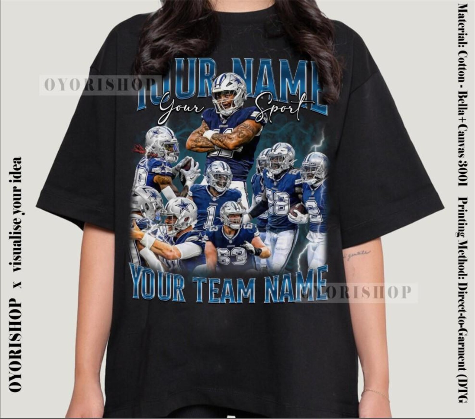 Personalised Football T-shirt, Custom Player Tee, Bootleg Football ...