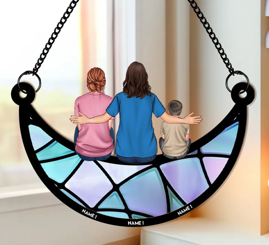 Personalized Mother & Daughter Suncatcher, Mother's Day Gift, Custom ...