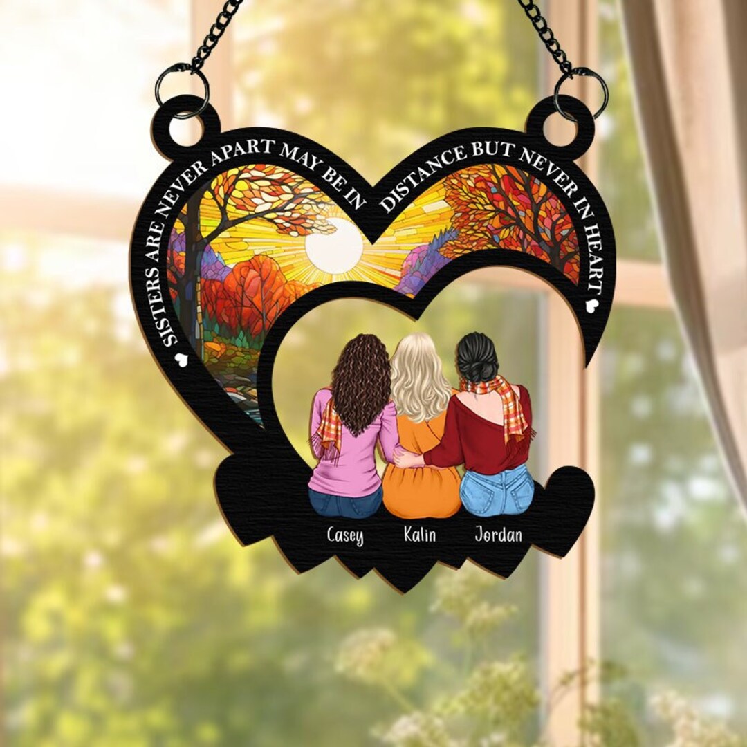 Best Friends Gift, Besties Personalized Window Hanging Suncatcher ...
