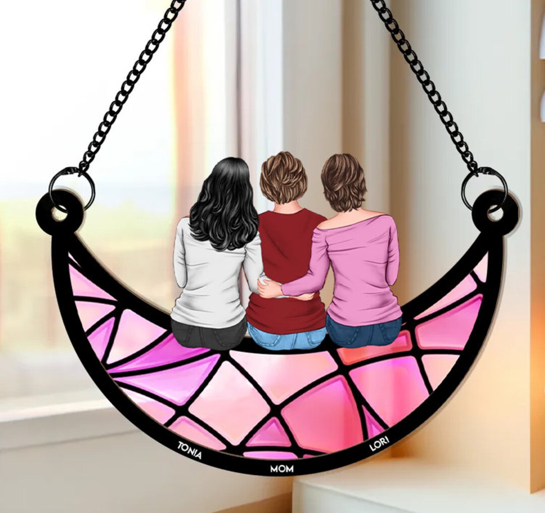 Personalized Mother & Daughter Suncatcher, Mother's Day Gift, Custom ...