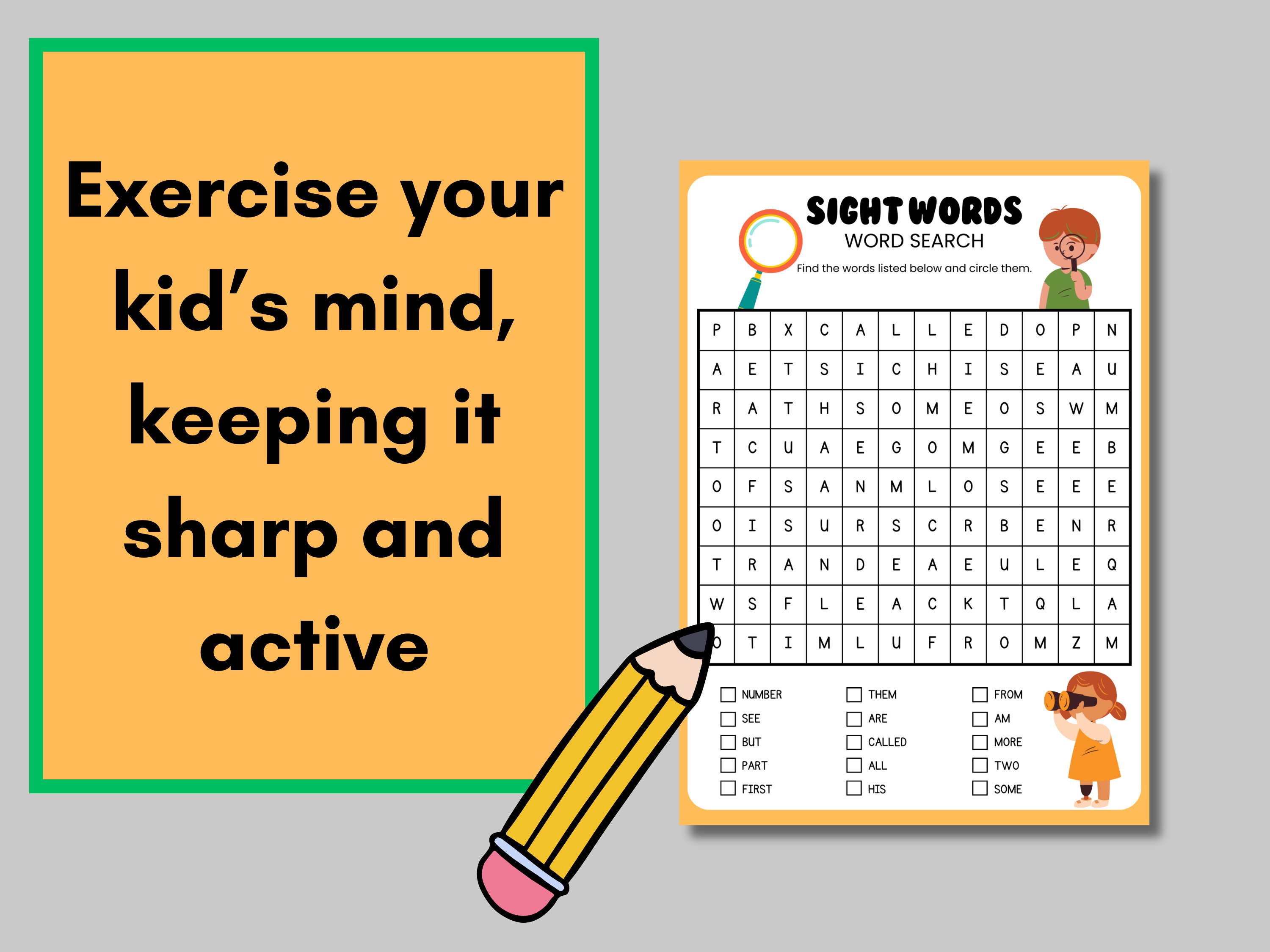 Word Search Puzzle for Kids, Fry's First 100 Sight Words, Printable ...