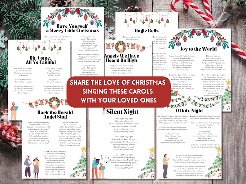Christmas Carols Printable, Popular Christmas Songs Lyrics and Carols ...