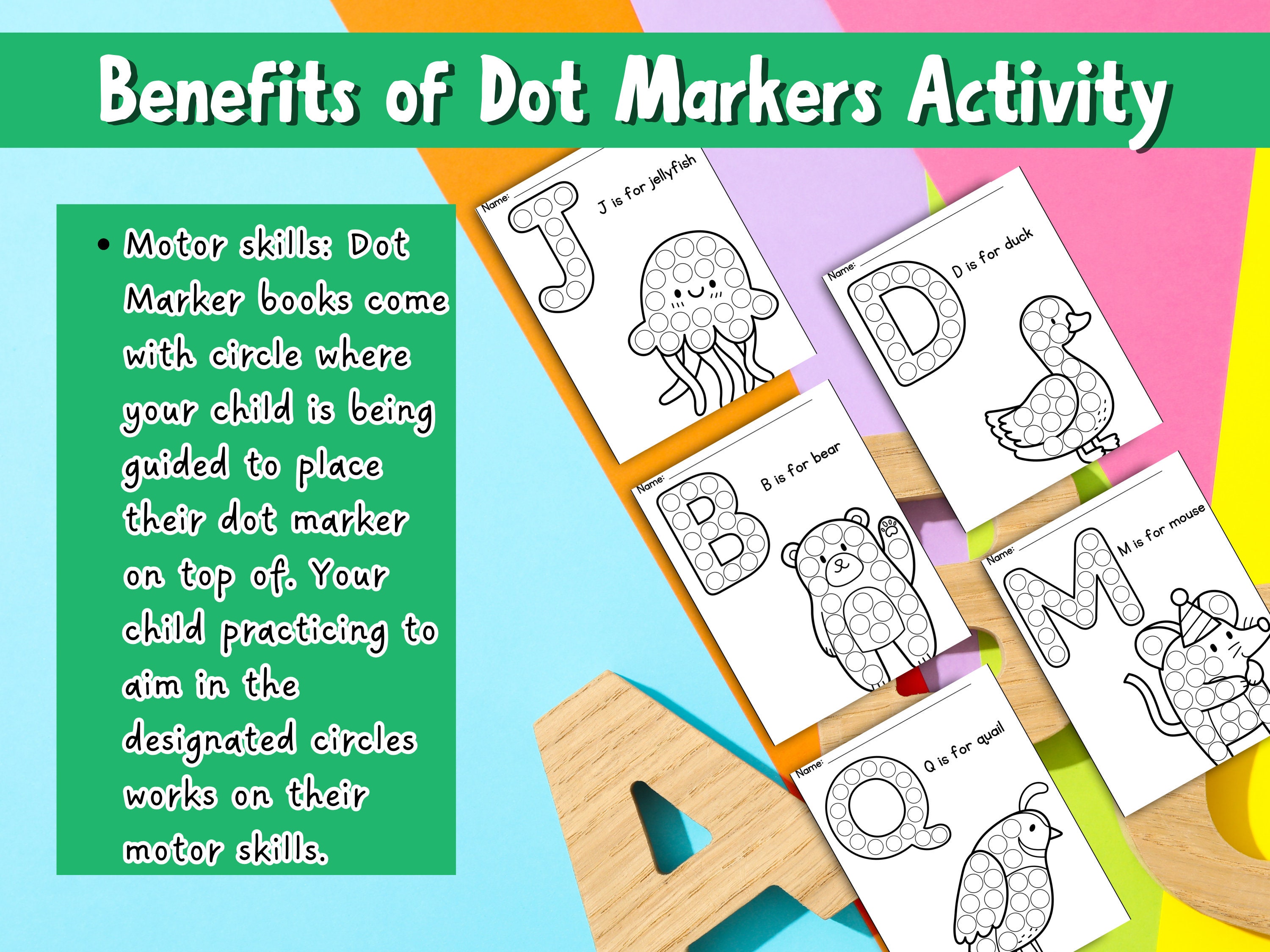 ABC Letters Animal Dot Marker Pages, Preschool Coloring Printables for ...