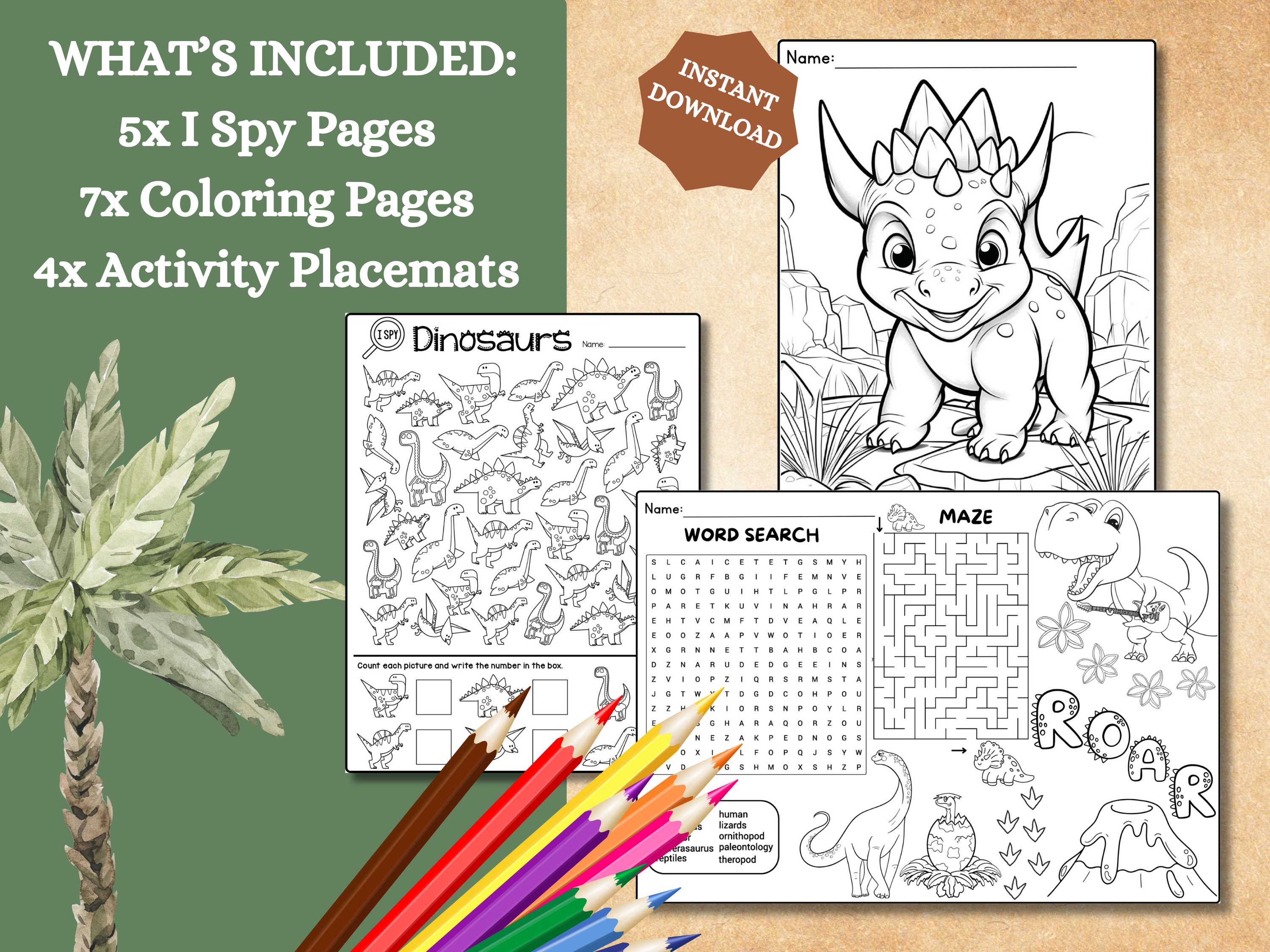 Dinosaur Activity Pages, Dino Coloring Sheet, Activity Coloring ...