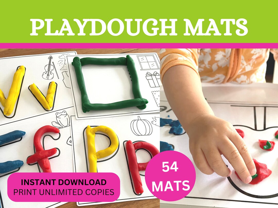 Play Dough Mats Activity for Toddler Preschool Kindergarten, Fine Motor ...