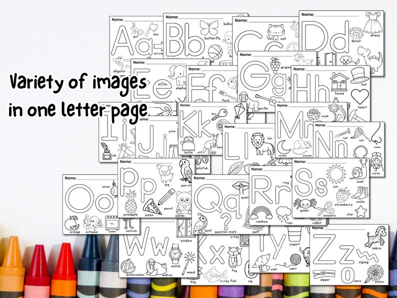 Alphabet Coloring Pages for Preschool and Kindergarten, Printable ABC ...