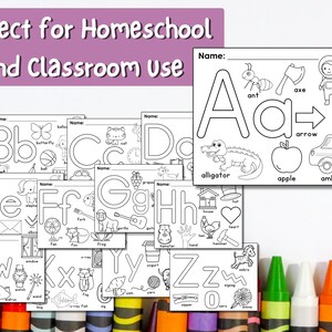 Alphabet Coloring Pages for Preschool and Kindergarten, Printable ABC ...