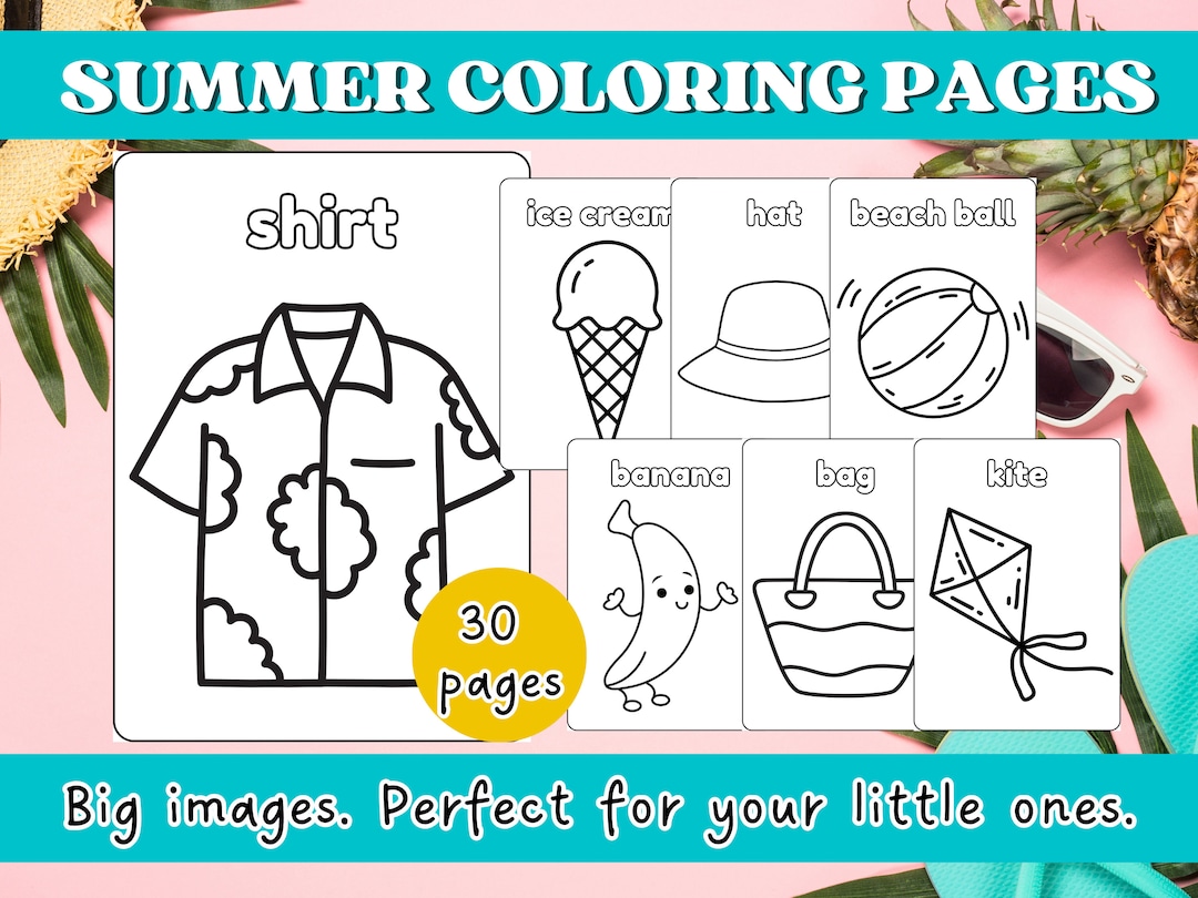 Summer Theme Printable Coloring Pages for Kids, Activities for Toddlers ...