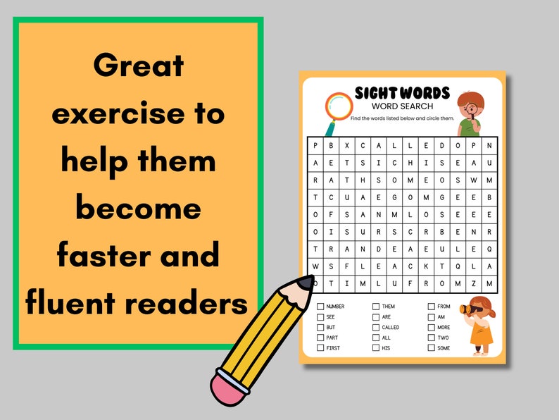 Word Search Puzzle for Kids, Fry's First 100 Sight Words, Printable ...