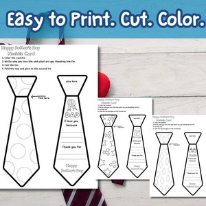 Father's Day Printable Necktie Greeting Card DIY From Kids ...