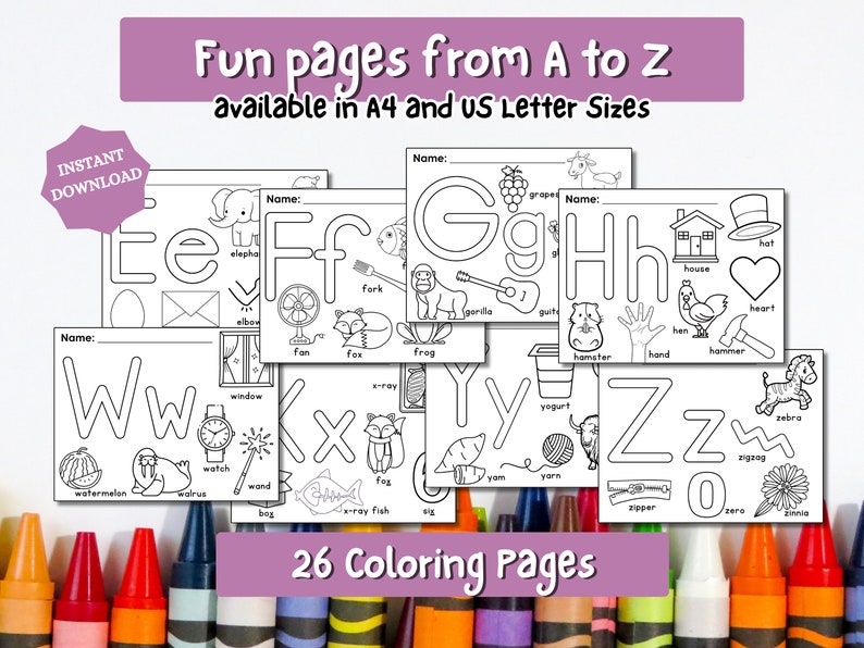 Alphabet Coloring Pages, ABC Letters Activity for Kindergarten ...