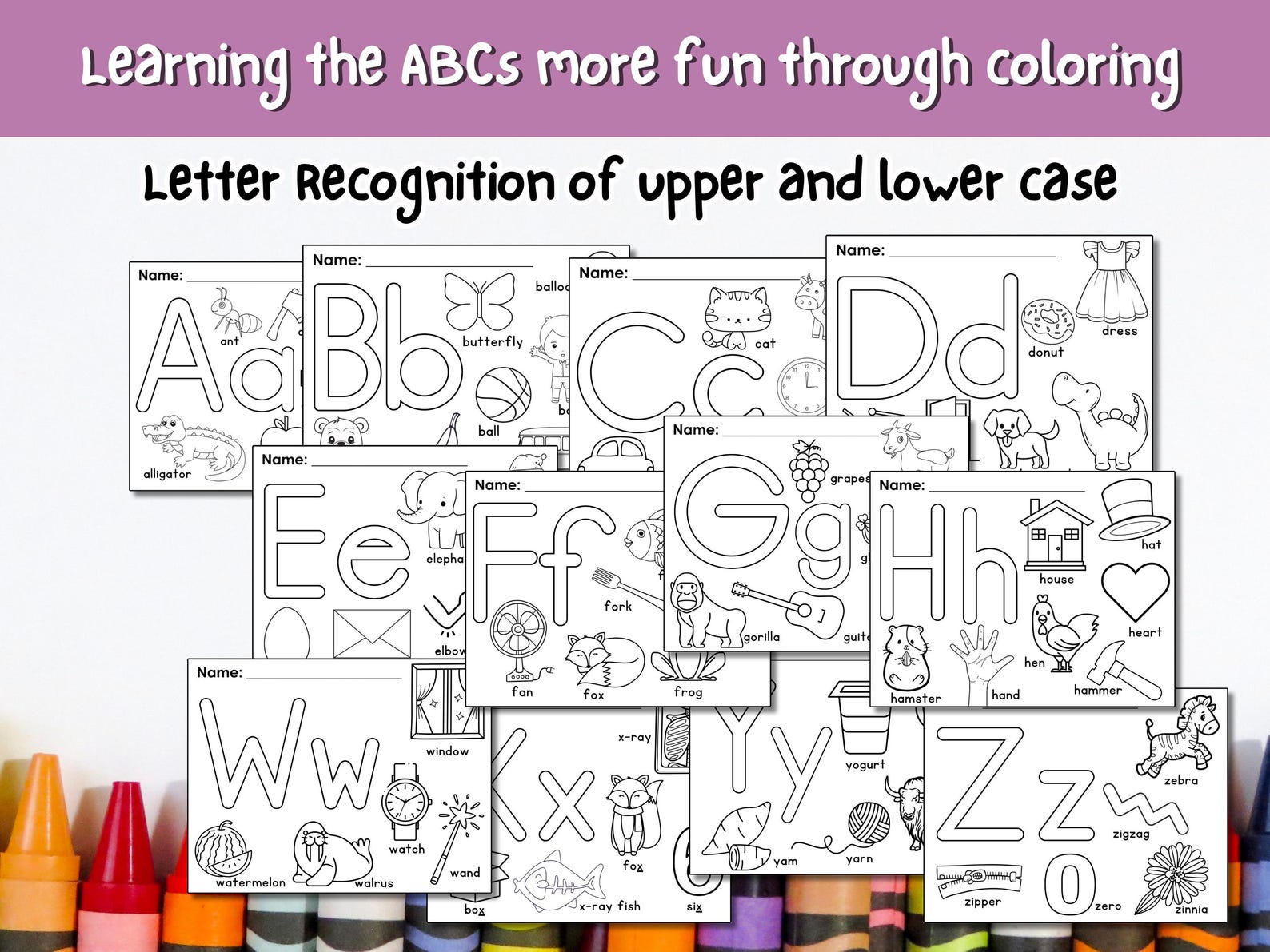 Alphabet Coloring Pages for Preschool and Kindergarten, Printable ABC ...