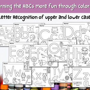 Alphabet Coloring Pages for Preschool and Kindergarten, Printable ABC ...