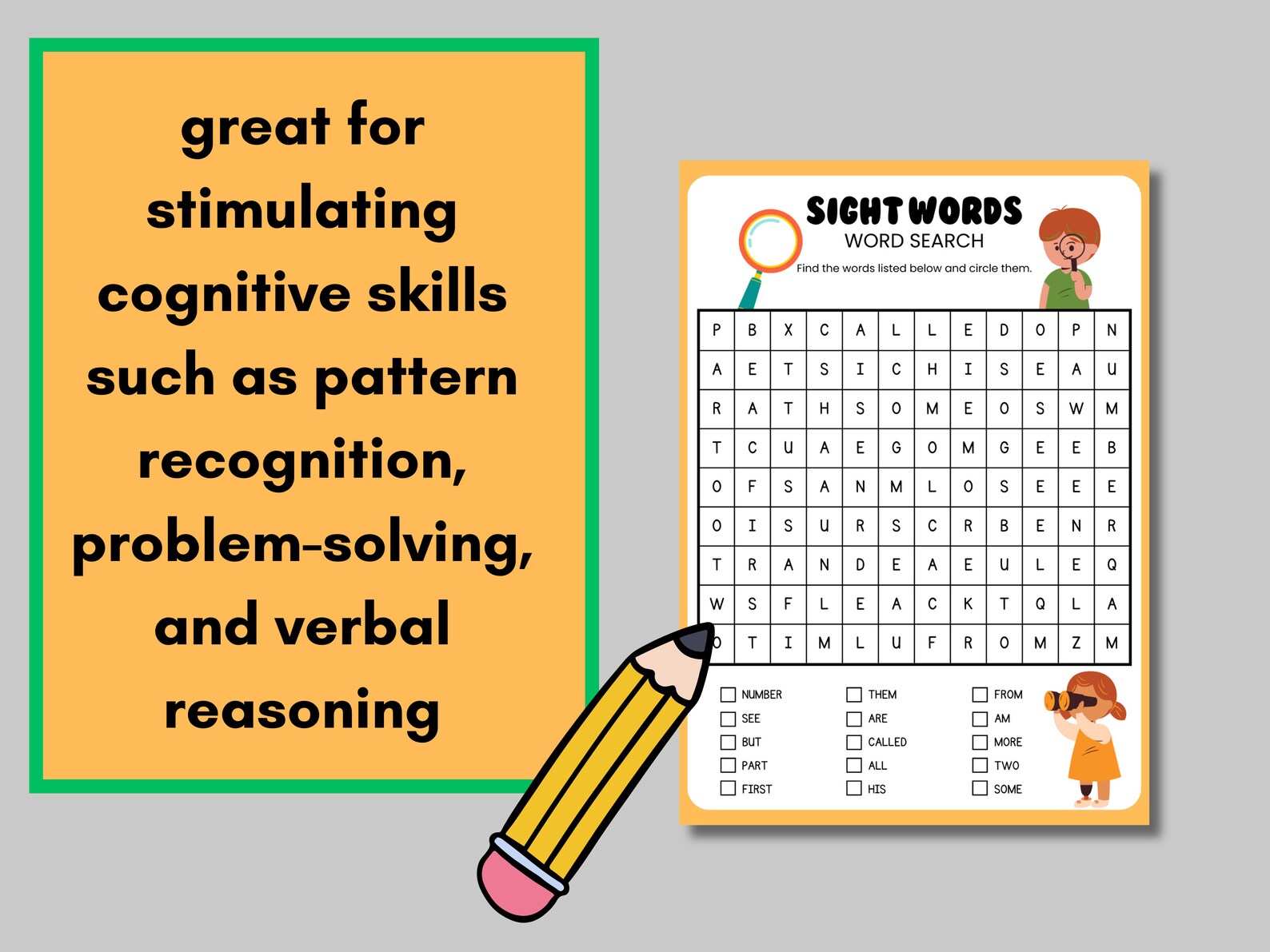 Word Search Puzzle for Kids, Fry's First 100 Sight Words, Printable ...