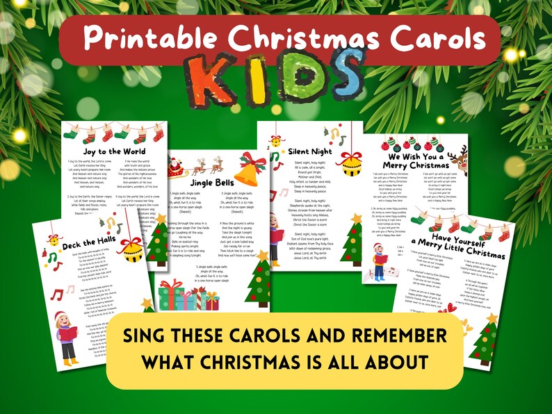 Christmas Carols for Kids, Printable Song Lyrics, Popular Songs ...