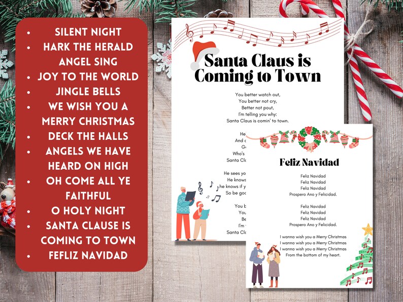 Christmas Carols Printable, Popular Christmas Songs Lyrics and Carols ...