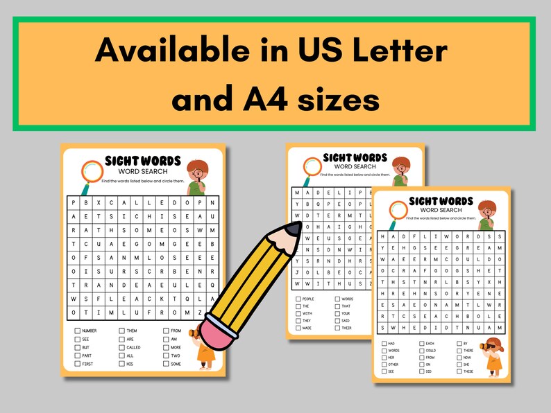 Word Search Puzzle for Kids, Fry's First 100 Sight Words, Printable ...