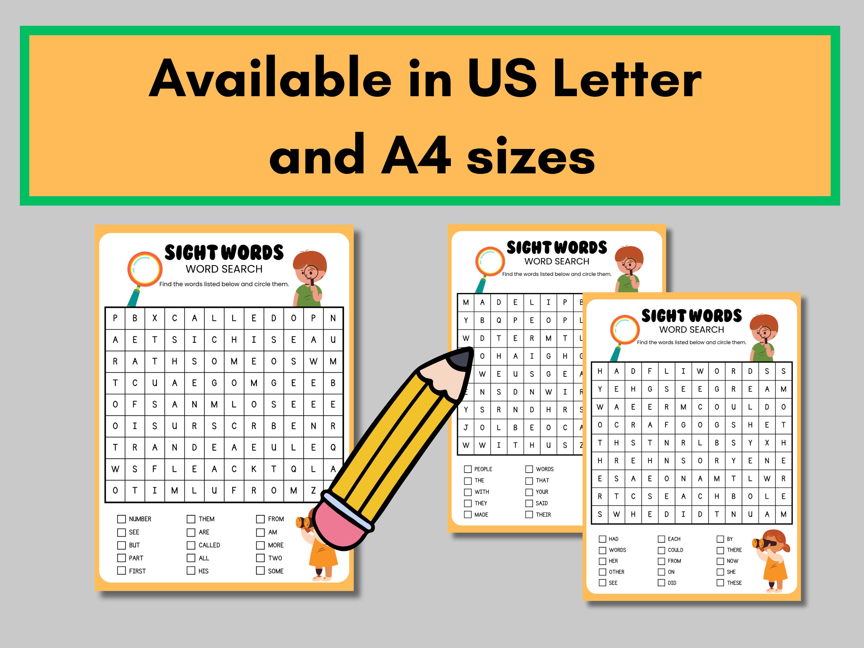 Word Search Puzzle for Kids, Fry's First 100 Sight Words, Printable ...