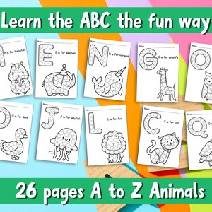 ABC Letters Animal Dot Marker Pages, Preschool Coloring Printables for ...