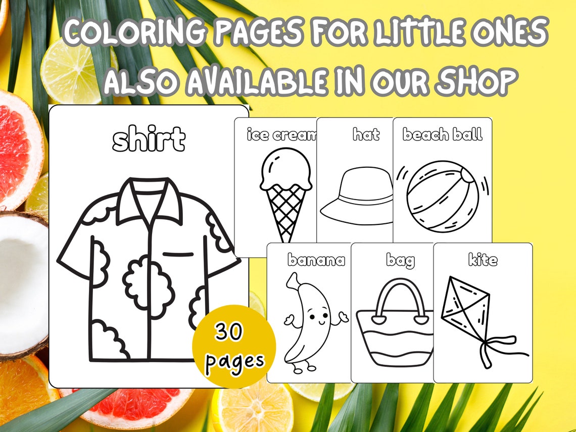 Summer Activity Placemat, Printable Summer Coloring Page, School ...