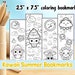 Printable Coloring Bookmarks, Kawaii Summer Theme, Fun and Creative DIY ...
