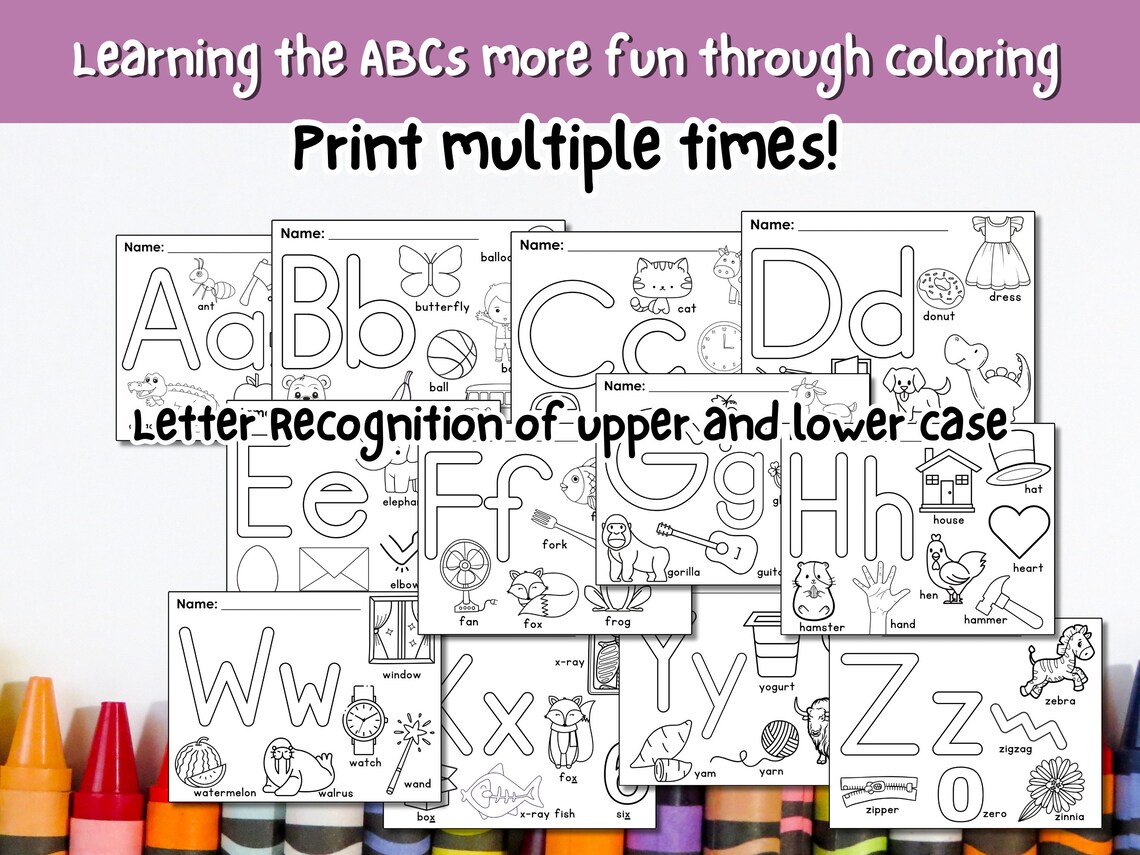 Alphabet Coloring Pages, ABC Letters Activity for Kindergarten ...