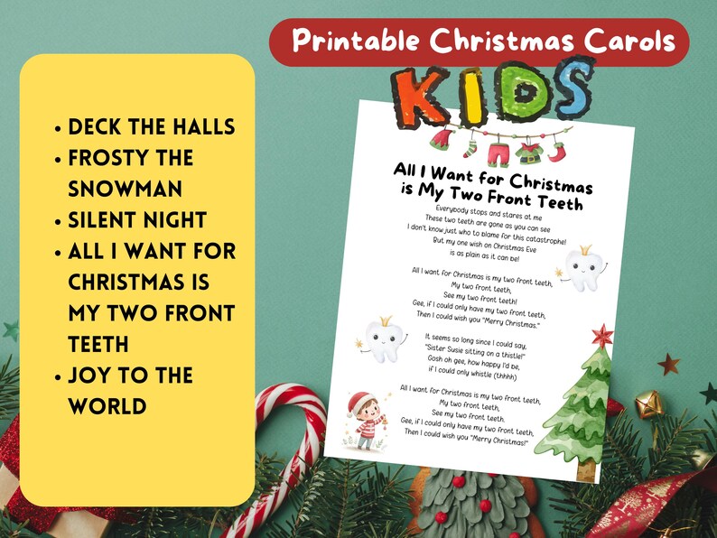 Christmas Carols for Kids, Printable Song Lyrics, Popular Christmas ...