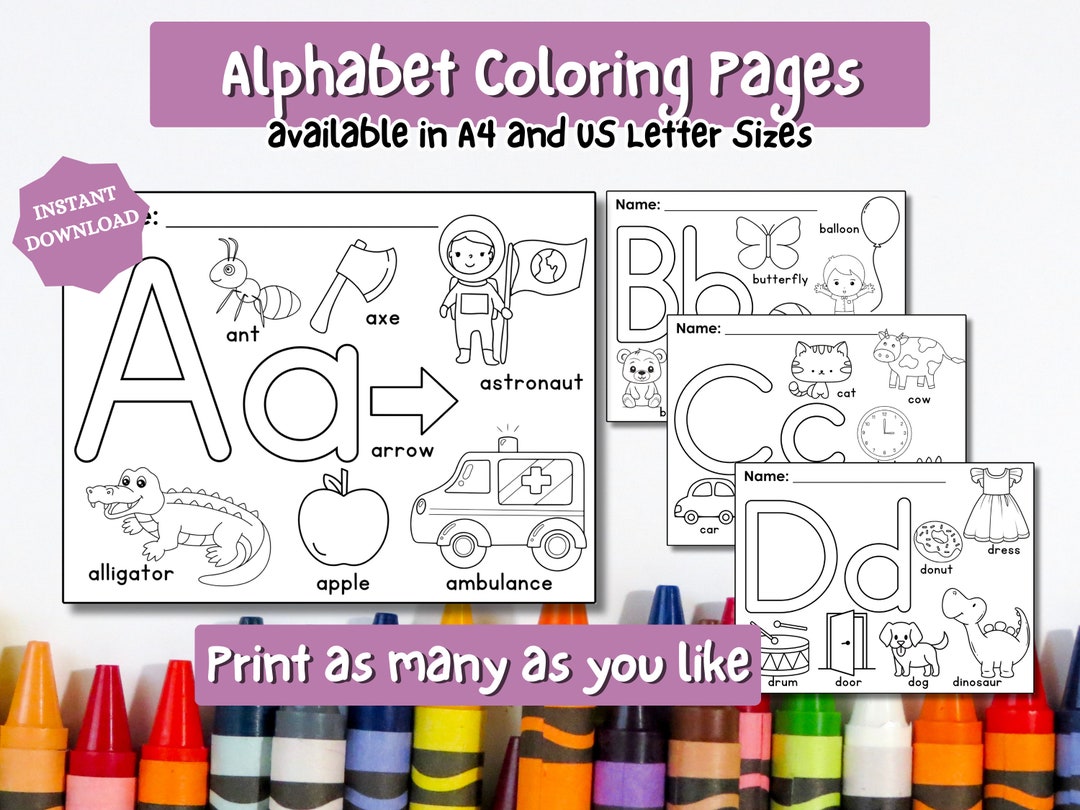 Alphabet Coloring Pages, ABC Letters Activity for Kindergarten ...