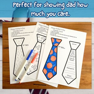 Father's Day Printable Necktie Greeting Card DIY From Kids ...