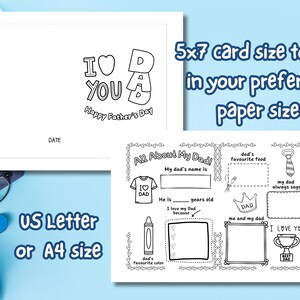 Printable Coloring Greeting Card, Happy Father's Day DIY Gift for Dad ...