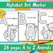 ABC Letters Animal Dot Marker Pages, Preschool Coloring Printables for ...