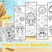 Printable Coloring Bookmarks, Kawaii Summer Theme, Fun and Creative DIY ...