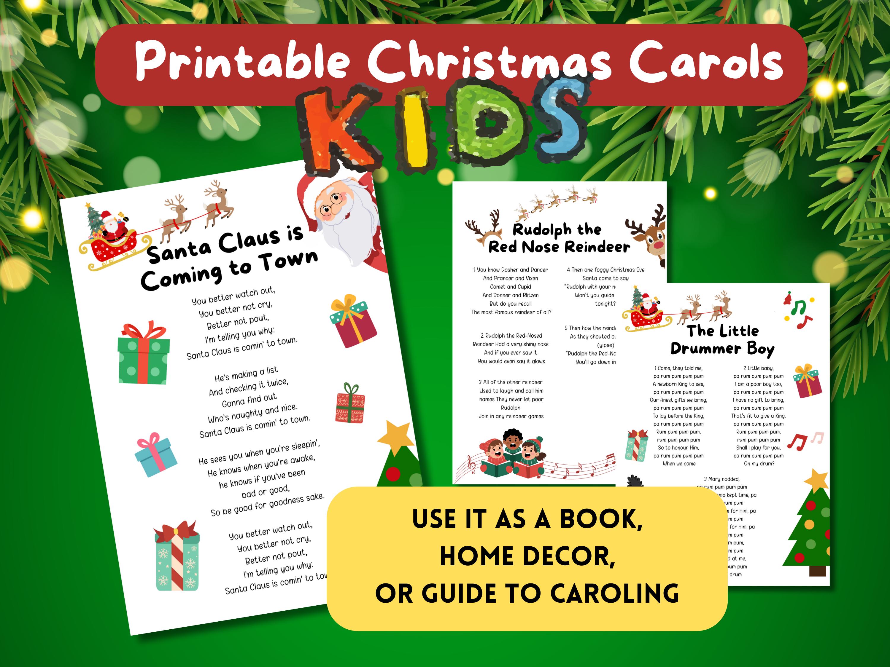Christmas Carols for Kids, Printable Song Lyrics, Popular Songs ...