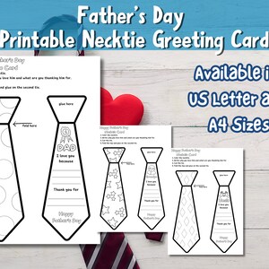 Father's Day Printable Necktie Greeting Card DIY From Kids ...
