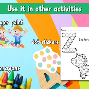 ABC Letters Animal Dot Marker Pages, Preschool Coloring Printables for ...
