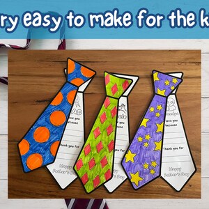 Father's Day Printable Necktie Greeting Card DIY From Kids ...