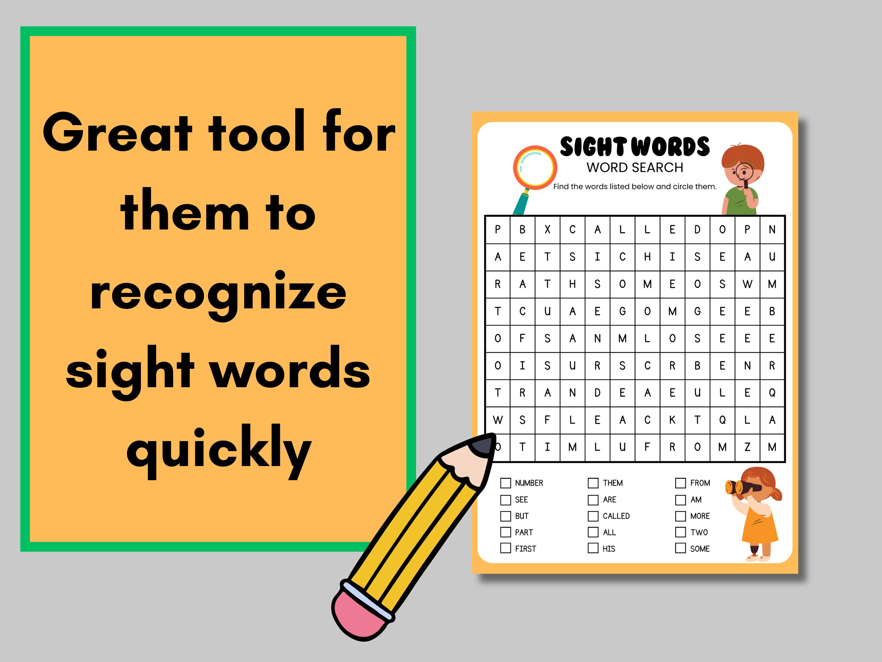 Word Search Puzzle for Kids, Fry's First 100 Sight Words, Printable ...