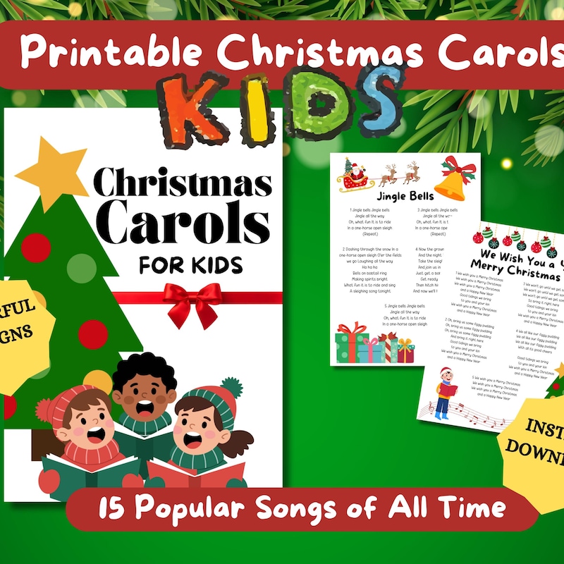 Kids Holiday Song Book - Etsy