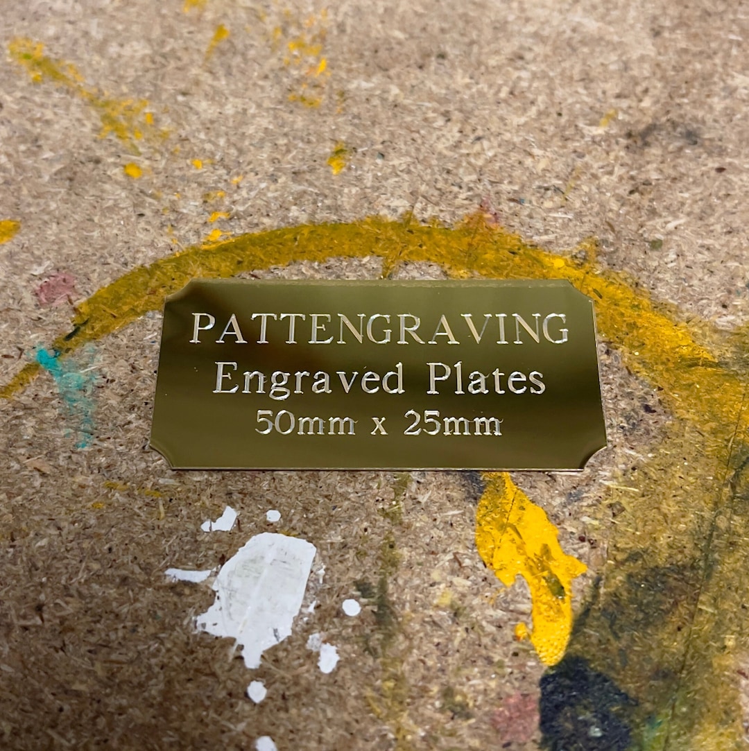 Engraved Plaque Gold or Silver Self Adhesive Engraved Plate - Etsy UK