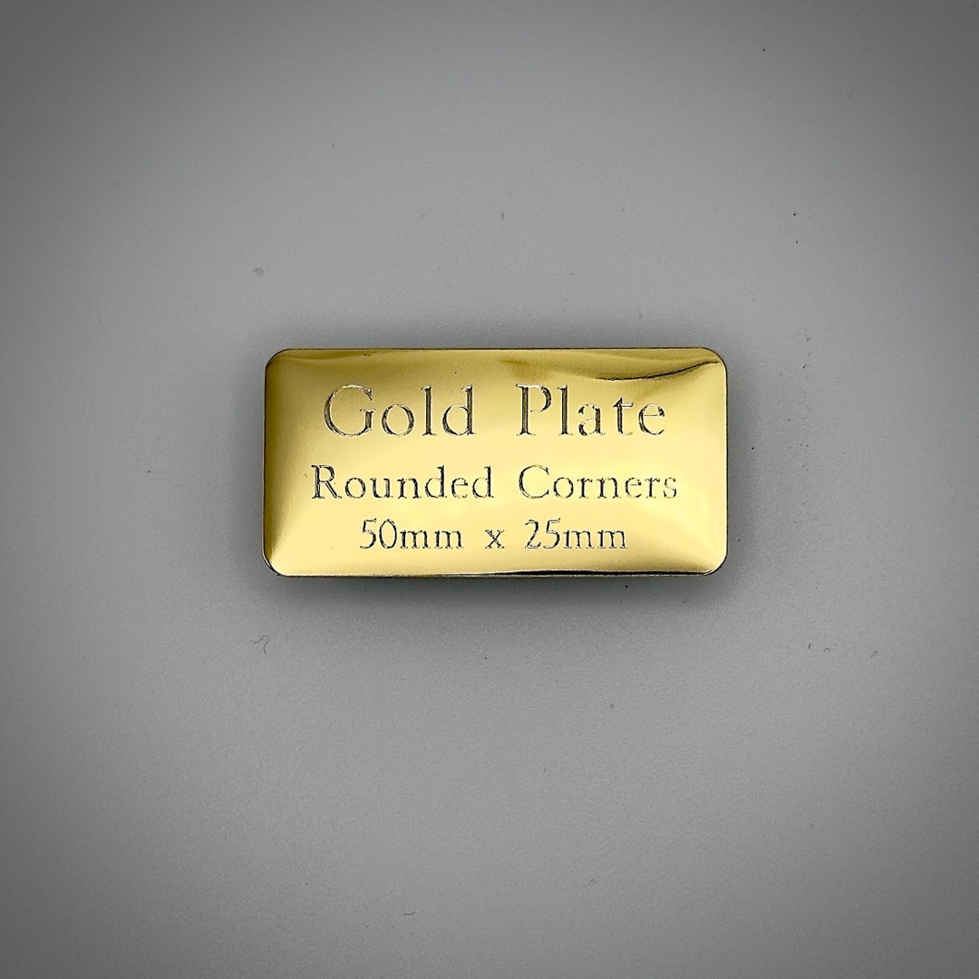 Engraved Plaque Gold or Silver, Self Adhesive Engraved Plate, 50x25mm ...