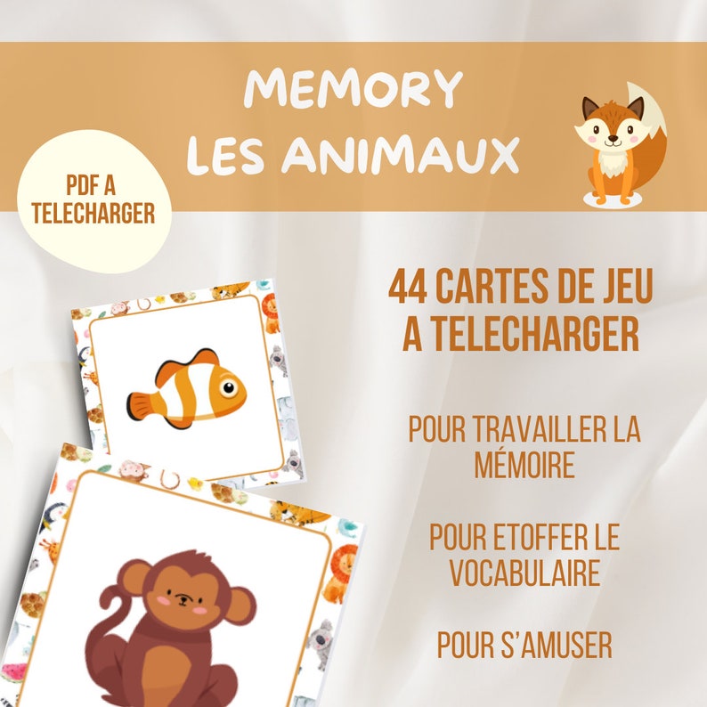 MEMORY - Animals / PDF to Download / DIY / Activity to Cut Out and ...