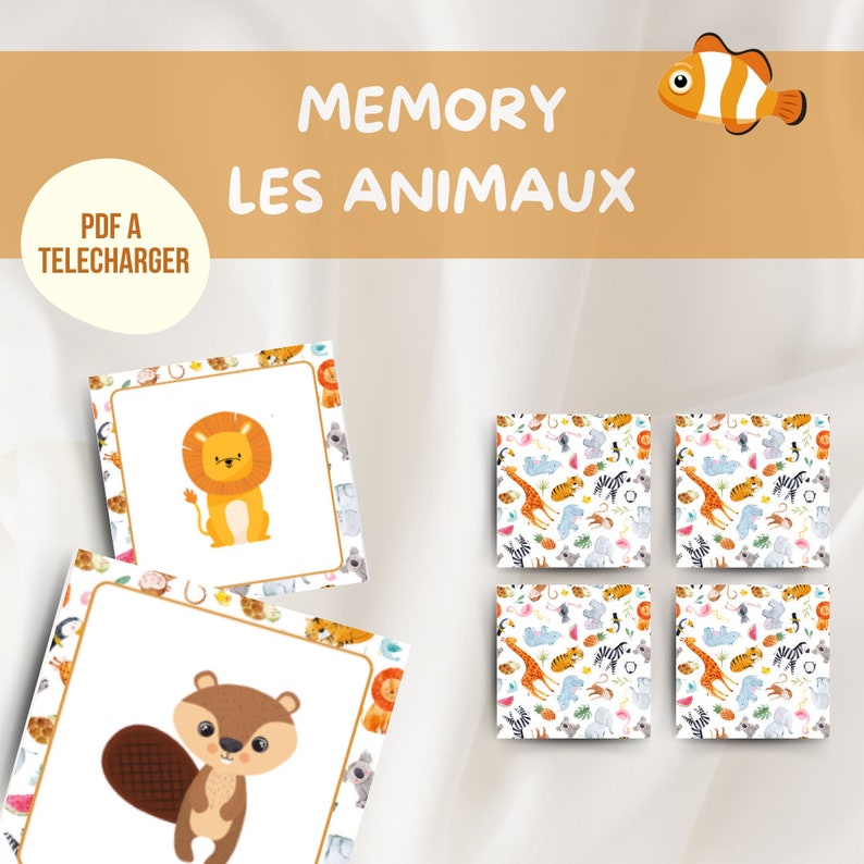 MEMORY Animals / PDF to Download / DIY / Activity to Cut Out and ...