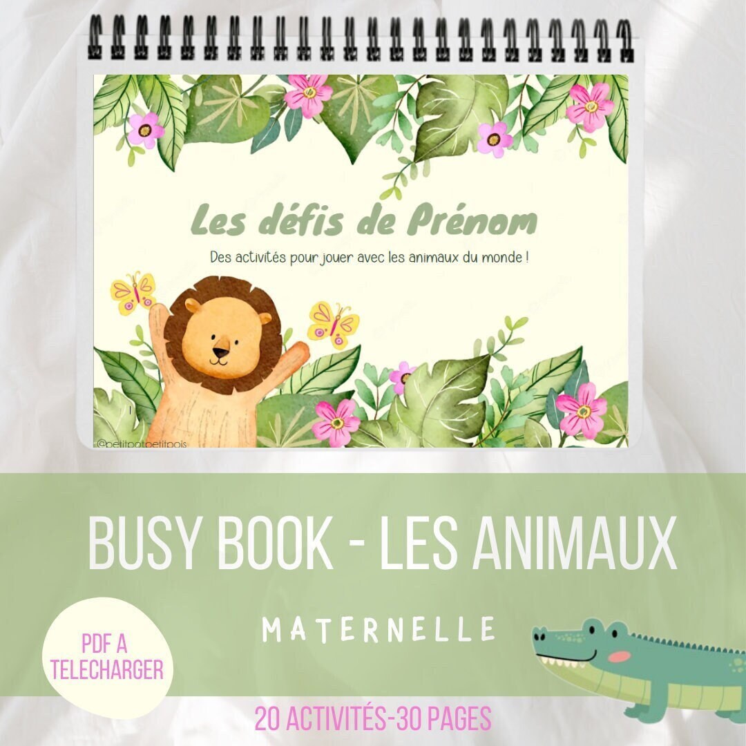 BUSY BOOK - Animals - Kindergarten Level / Quiet Book / Activity Book ...